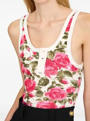 Chloé Printed Cotton Tank Top