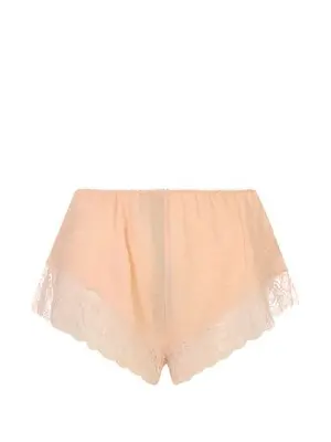 Chloé Lace Detail Silk Shorts - Pink
