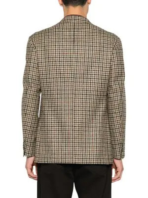 GABRIELE PASINI Check-pattern Peak-lapels Blazer