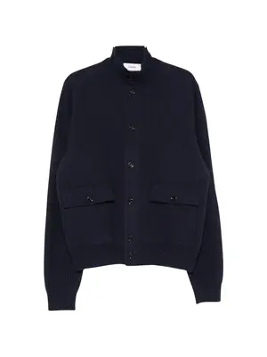 LARDINI Ribbed-knit Panelled Jacket