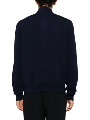 LARDINI Ribbed-knit Panelled Jacket
