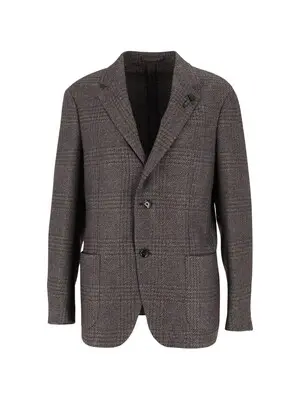 LARDINI Roma Prince Of Wales Check-pattern Blazer - Brown
