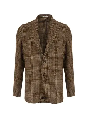 Tagliatore Montecarlo Checked Single-breasted Blazer - Brown