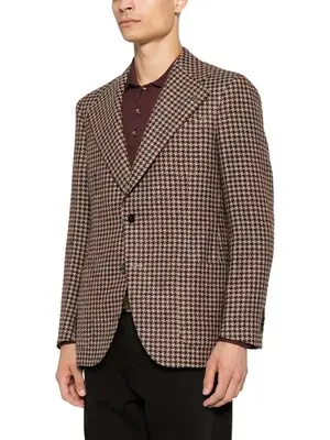 GABRIELE PASINI Houndstooth Notched Lapel Blazer