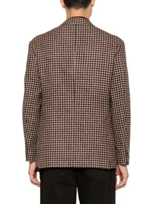 GABRIELE PASINI Houndstooth Notched Lapel Blazer