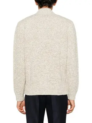 LARDINI Zip-up Marl-knit Cardigan