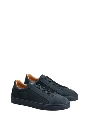 TOD'S Nubuck Lace-up Sneakers - Blue
