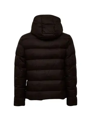 FAY Double-zip Hooded Down Jacket - Brown