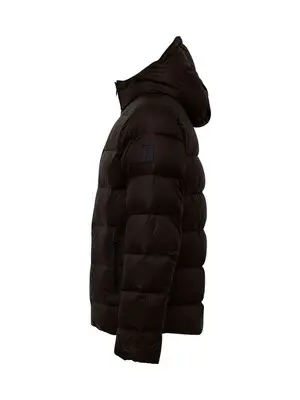 FAY Double-zip Hooded Down Jacket - Brown