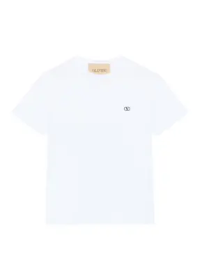 Valentino Garavani Cotton T-shirt With Vlogo Embroidery - White