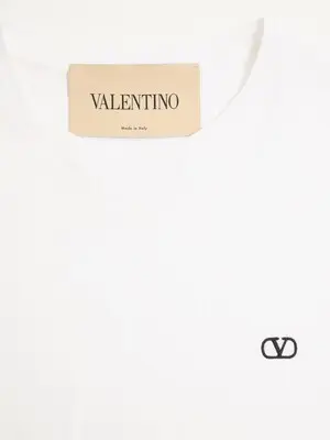 Valentino Garavani Cotton T-shirt With Vlogo Embroidery