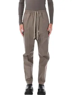 Rick Owens RICK OWENS Bela Poplin Utility Trousers With Exposed Center Zip Dust Grey