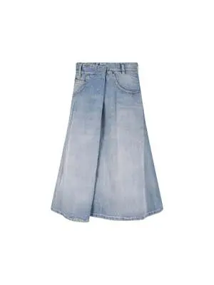 MAISON MARGIELA Denim Wrap Midi Skirt