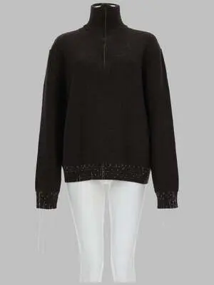 MAISON MARGIELA Wool Blend Half-zip Turtleneck Sweater