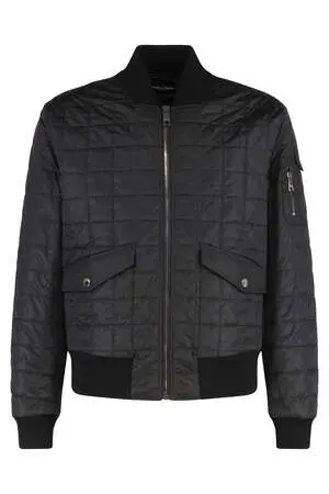 Dolce & Gabbana Padded Bomber Jacket With Zip Sleeve And Flap Pockets