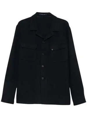 Tagliatore Wool-blend Shirt Jacket With Patch Pockets