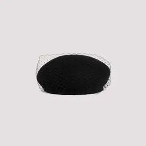 MAISON MICHEL Veil Hat - Black