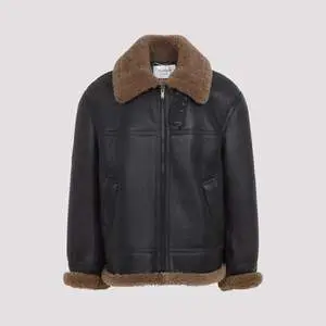 Saint Laurent Biker Jacket In Lamb Shearling & Calf Leather