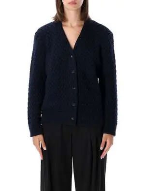 Bottega Veneta Intrecciato 3d Wool Cardigan With V-neck And Button Front
