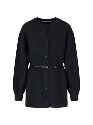Alexander Wang Belted Wool Blend Cardigan - Grey