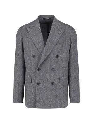 Tagliatore Double-breasted Herringbone Blazer