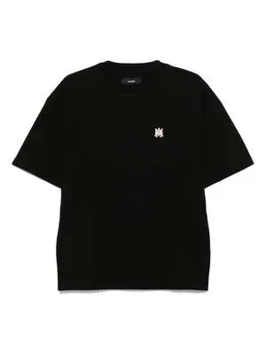 Amiri Crewneck T-shirt With Embroidered Logo - Nero