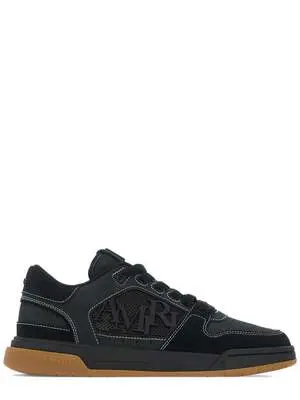 Amiri Leather Sneaker With Rubber Sole, Perforated Details & Logo Accents - Nero