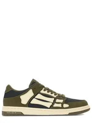 Amiri Bone Appliqué Suede Sneaker With Rubber Sole