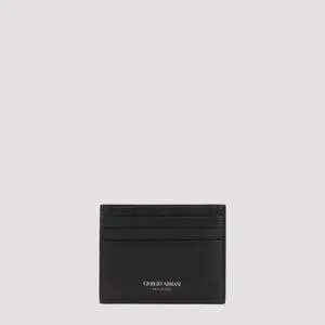 Giorgio Armani Italian Leather Card Holder 10.5cm X 8cm X 0.5cm - Black