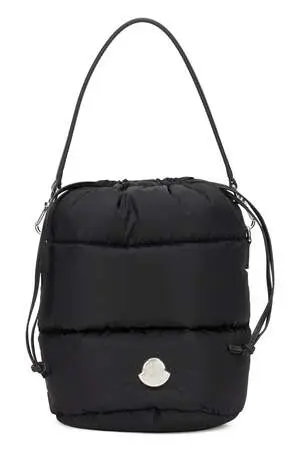 Moncler Caradoc Bucket Handbag In Nylon With Down-feather Padding, 18 Cm X 24.5 Cm X 12 Cm - Black