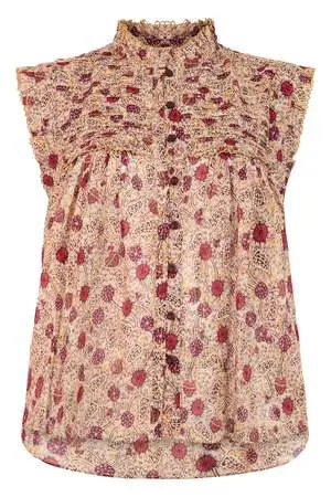 MARANT ETOILE Lightweight Floral Button-front Short-sleeve Shirt