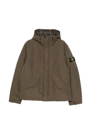 Stone Island Zip And Button Utility Jacket With Side Pockets