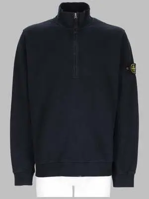 Stone Island Cotton Half-zip Mock Neck Sweatshirt