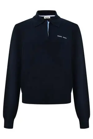 Miu Miu Cashmere Polo Shirt - Blue