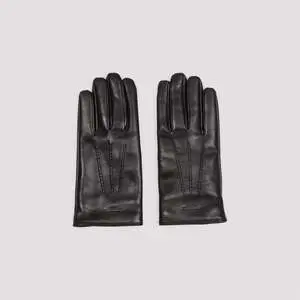 Giorgio Armani S Lamb Leather Gloves - Black