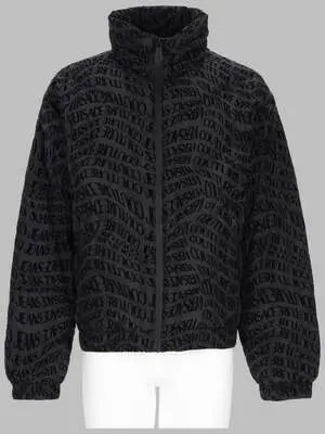 Versace Logo Print Quilted Puffer Jacket