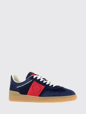 Valentino Garavani Upvillage Suede And Calfskin Low-top Trainers With Vlogo - Blue