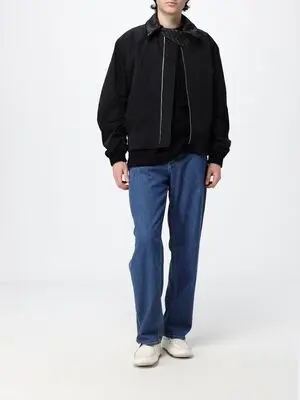 Bottega Veneta Cotton Shirt Jacket With Woven Leather Collar