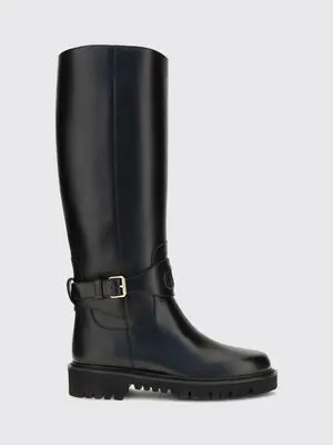 Valentino Garavani Leather Knee-high Boots With Vlogo Signature