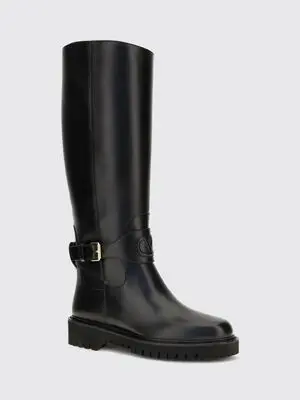 Valentino Garavani Leather Knee-high Boots With Vlogo Signature