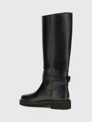 Valentino Garavani Leather Knee-high Boots With Vlogo Signature