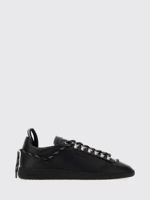 Dsquared2 Rebels Embossed Logo Smooth Calf Leather Trainers - Black