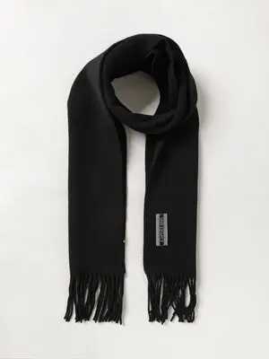 Our Legacy Estate Wool Scarf In With Fringed Edges And Logo