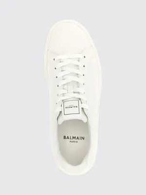 Balmain B-court Bicolour Smooth Calf Leather Trainers - White 1