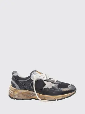 GOLDEN GOOSE Dad-star Leather And Mesh Trainers With Distressed Effect - Black