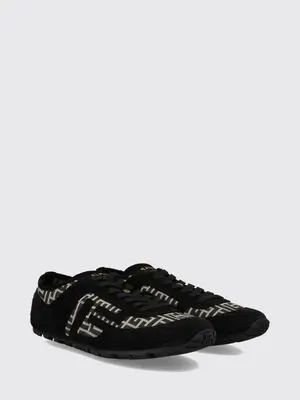 Balmain Pb Monogram Leather And Suede Low-top Sneakers