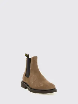 DOUCAL'S Suede Chelsea Boots With Rear Pull Tab - Beige