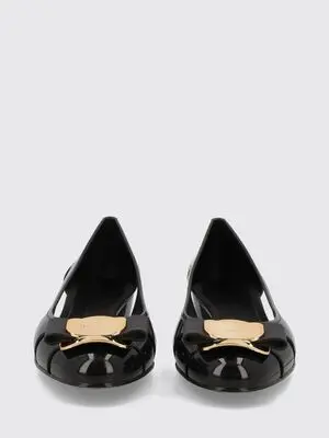 FERRAGAMO Ballet Flats With Gancini Buckle - Black