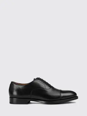 DOUCAL'S Smooth Calfskin Oxford Shoes With Leather And Rubber Sole - Black