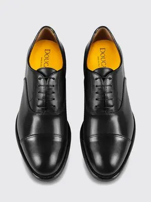 DOUCAL'S Smooth Calfskin Oxford Shoes With Leather And Rubber Sole - Black